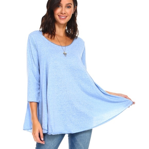 Simplicitie Inc. | Tops | New Blue Heather Flowy Tunic | Poshmark